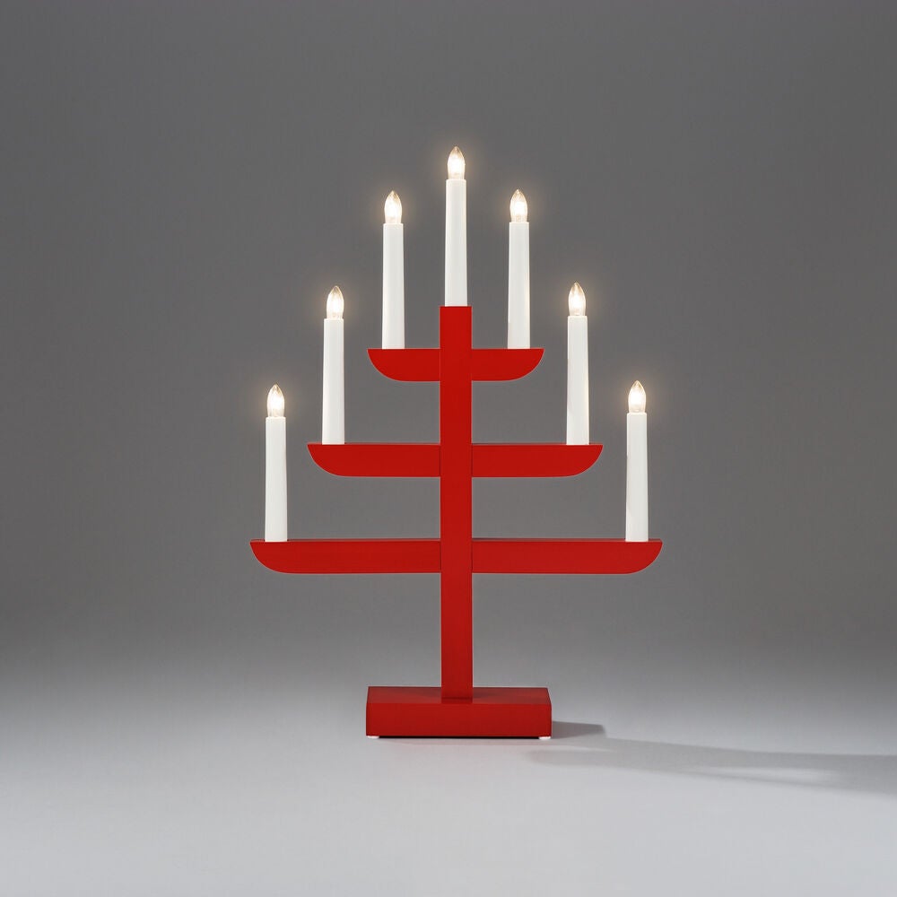 7 Bulb Candlestick Red | Konstsmide