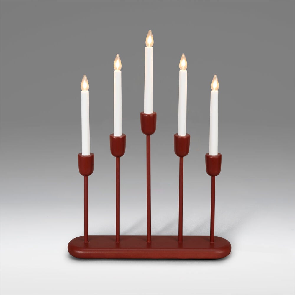 Candlestick wood/metal 5 LED | Konstsmide