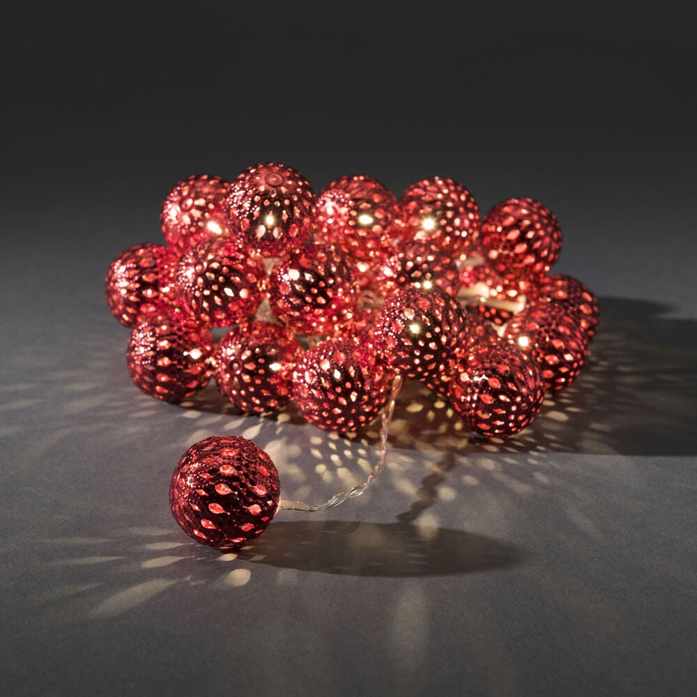 Light set, red metal balls LED | Konstsmide