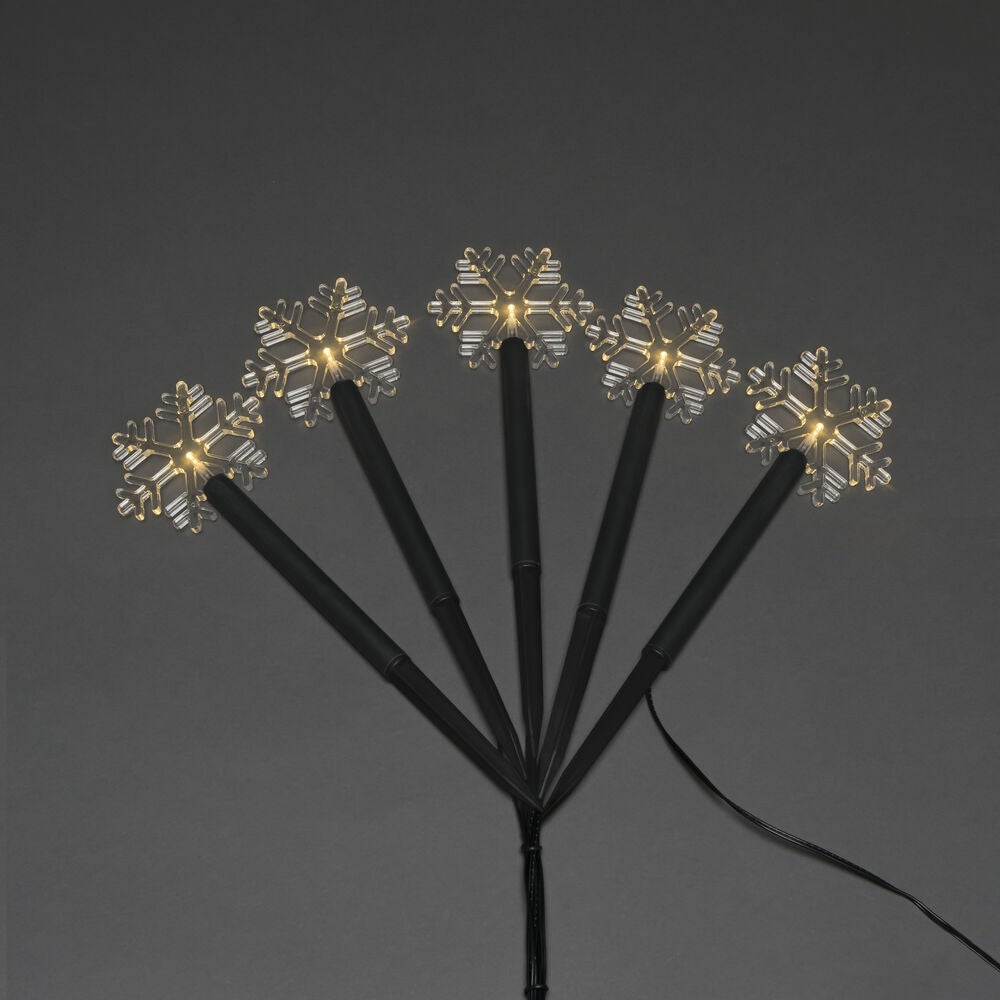 5 Snowflake Garden Sticks LED | Konstsmide