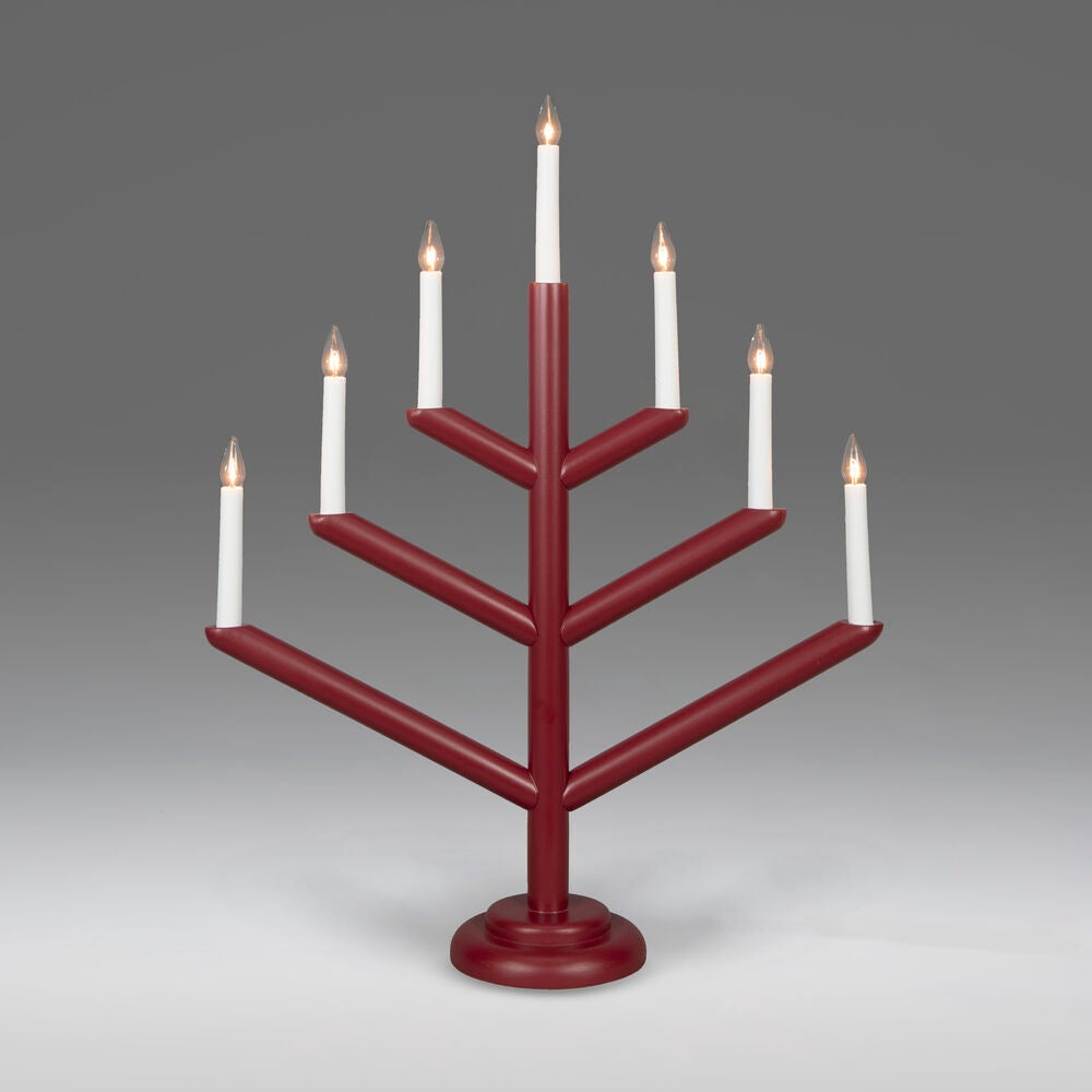Candlestick matt red 7 bulbs | Konstsmide